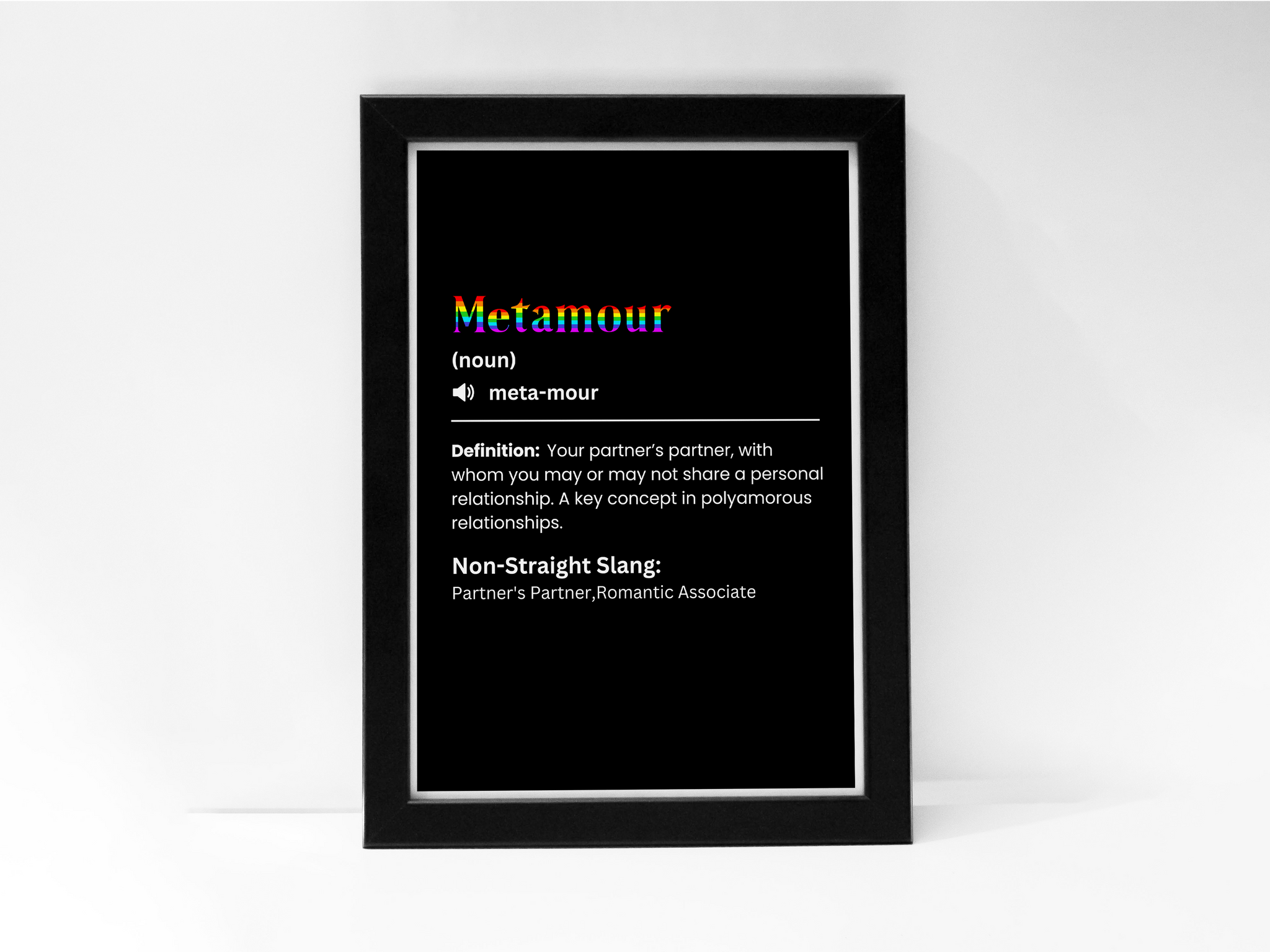 "METAMOUR" – The LGBTQ+ Slang Poster for Pride & Style