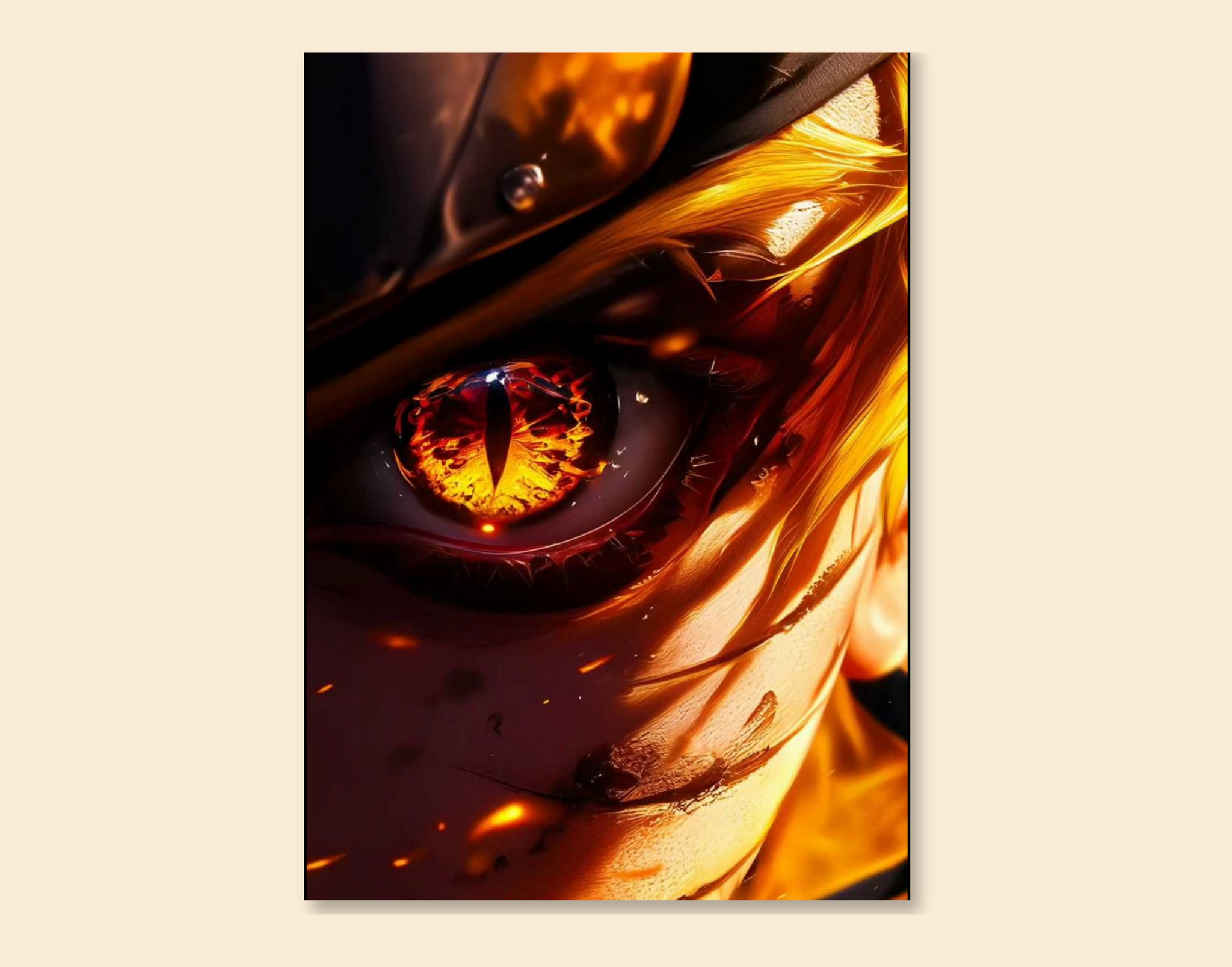 "NARUTO EYE FIRE VERSION-ANIME"- Shiny & Sturdy Metallic Poster Art Th