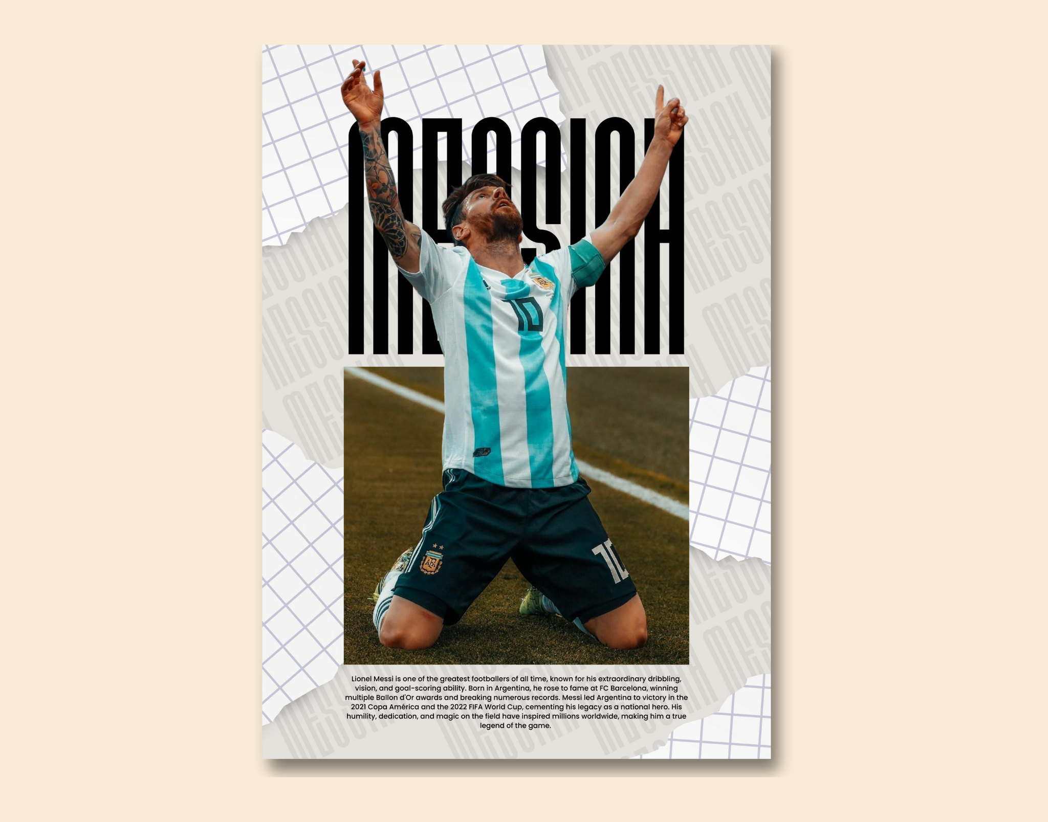 "MESSIAH:ARGENTINA"- Shiny & Sturdy Metallic Poster Art That Pops & St