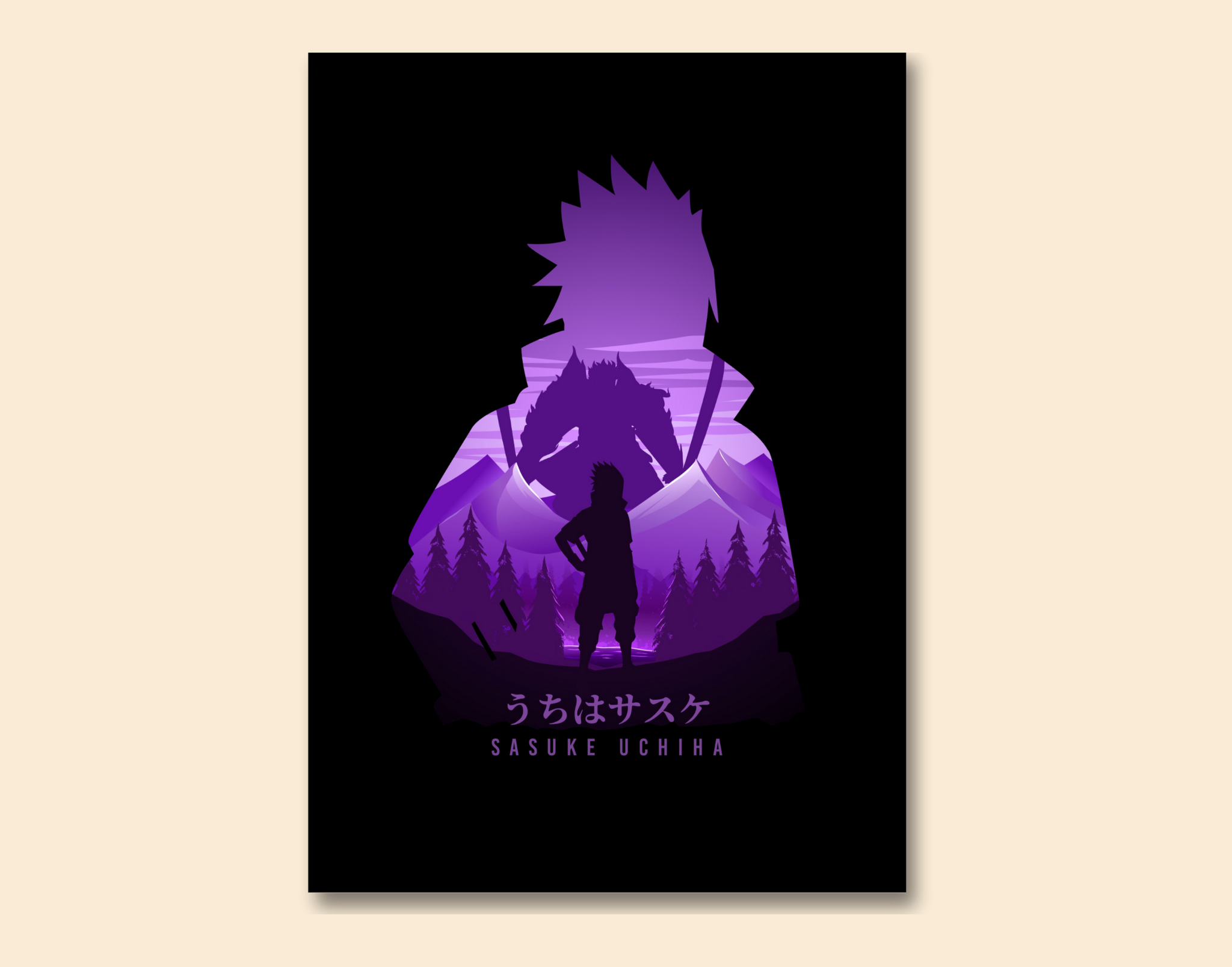"SASUKE UCHIHA- NARUTO MANGA"- Shiny & Sturdy Metallic Poster Art That