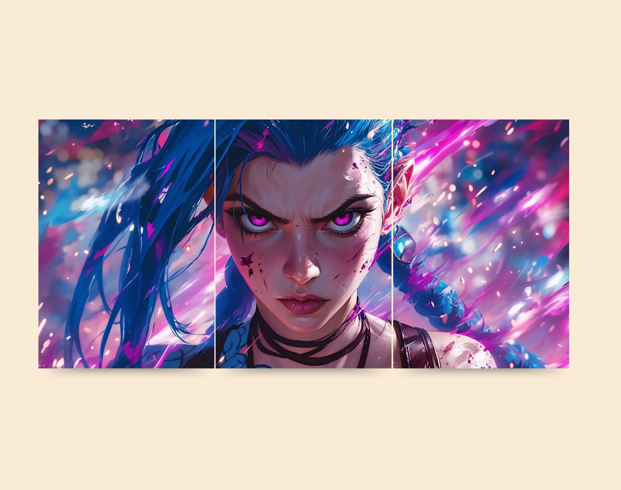 "JINX #ARCANE S02"- Shiny & Sturdy Metallic Poster Art That Pops & Sti