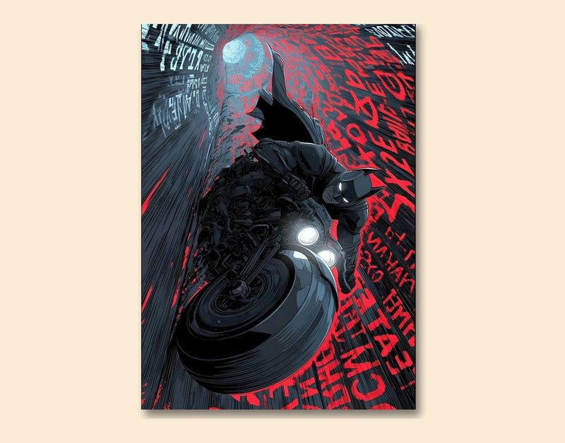 "Cyber Wheel Rider"- Shiny & Sturdy Metallic Poster Art That Pops & Sticks